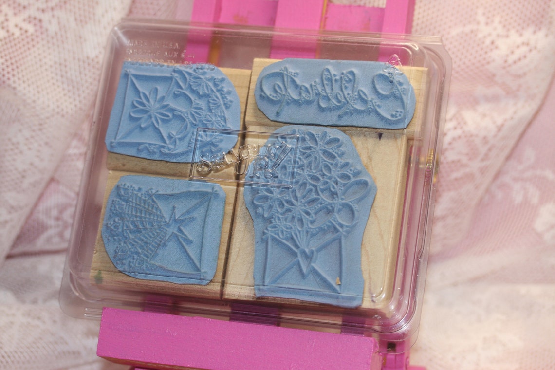 Stampin' up Send a Celebration Rubber Stamp Notecard Printmaking Rare ...