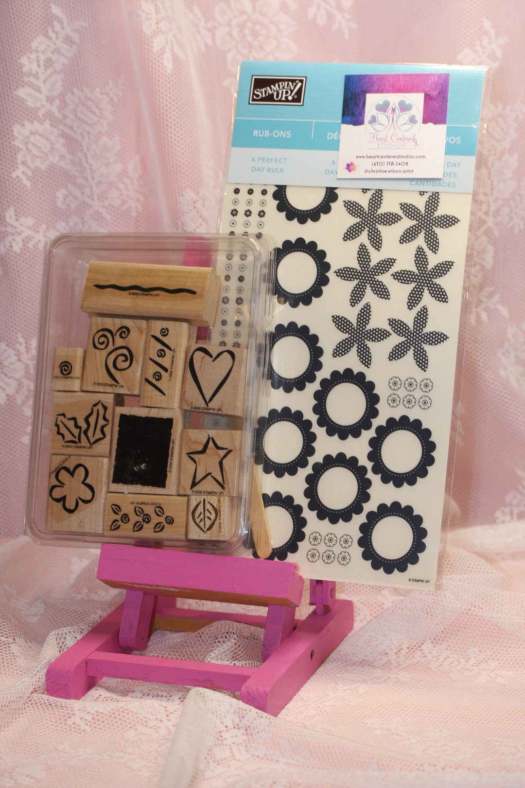 Stampin' up Bold Basics Rubber Stamp Rub on Set Notecard Printmaking ...
