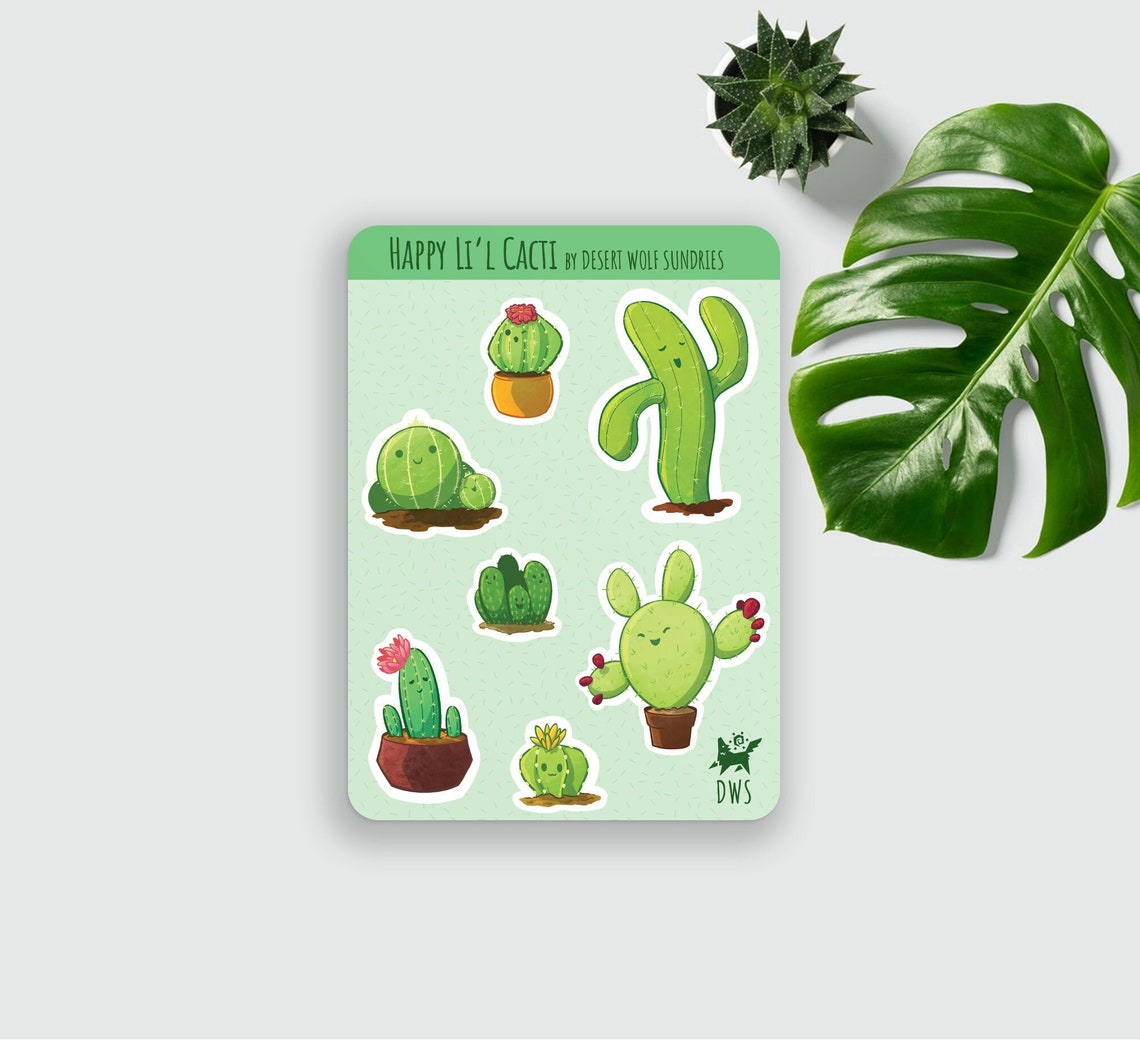 Happy Little Cacti Sticker Sheet Perfect for Planners - Etsy