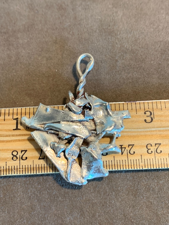 Modernist silver pendant - Gem