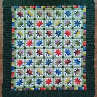 Maple Leaf Log Cabin Quilt Block Pattern Download - Etsy