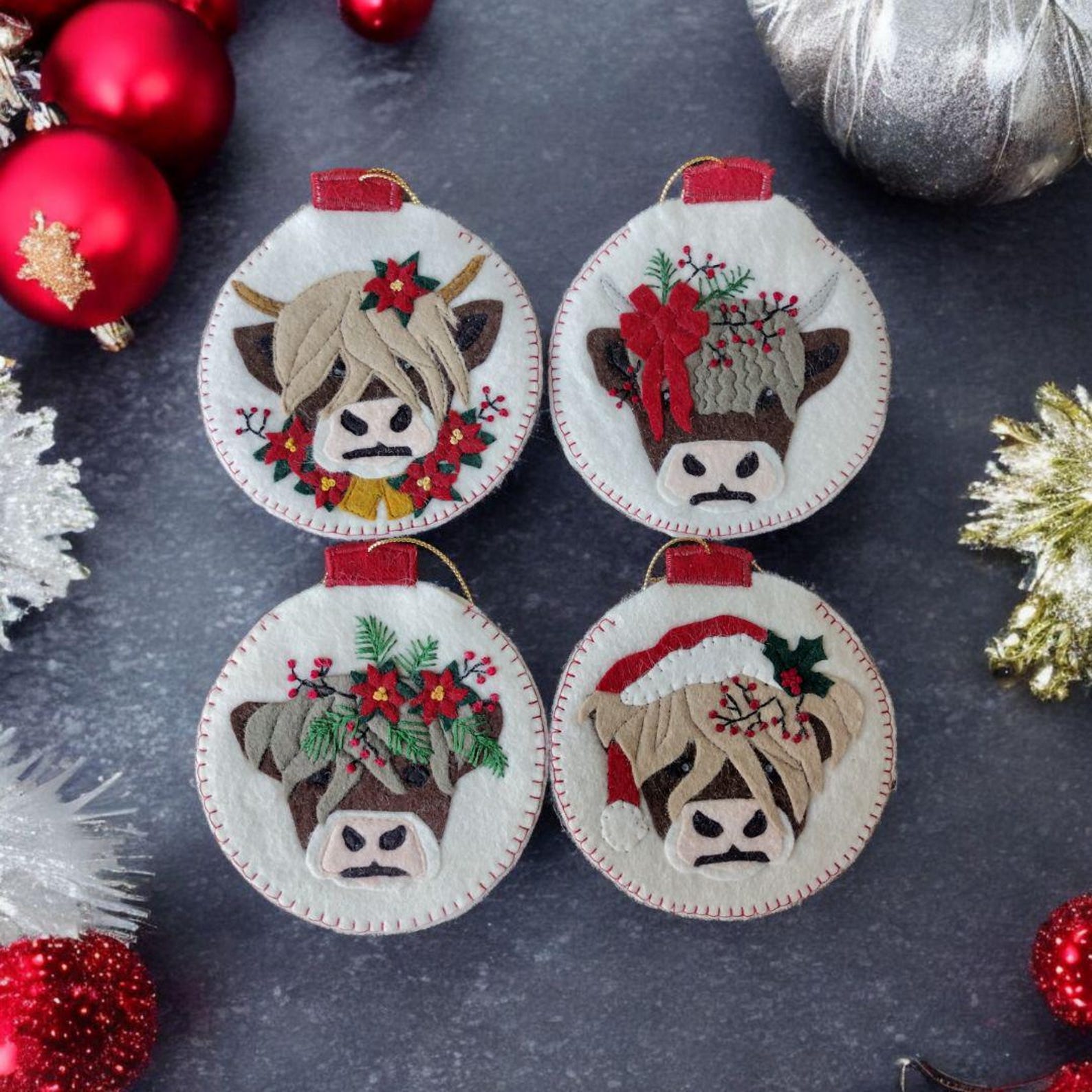 Christmas Cows Ornament Pattern | DIY Christmas Ornaments | Easy Crafts ...