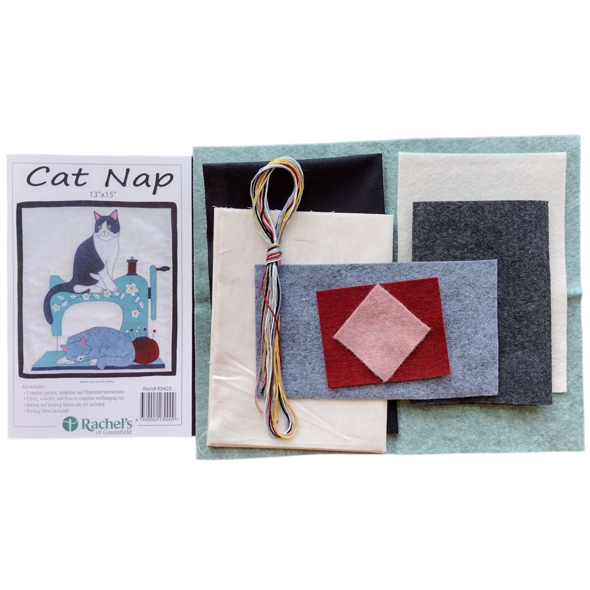 Cat Nap Kit | Cat Wall Quilt Kit | Wall Hanging Quilt Kits | Cat DIY ...