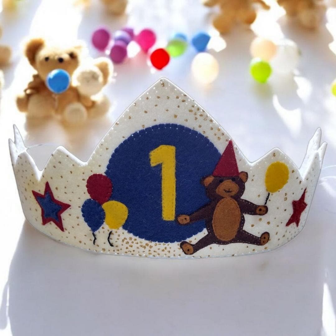 Teddy Bear Birthday Crown Kit | Charming DIY Crown Kit | Felt Crown for ...
