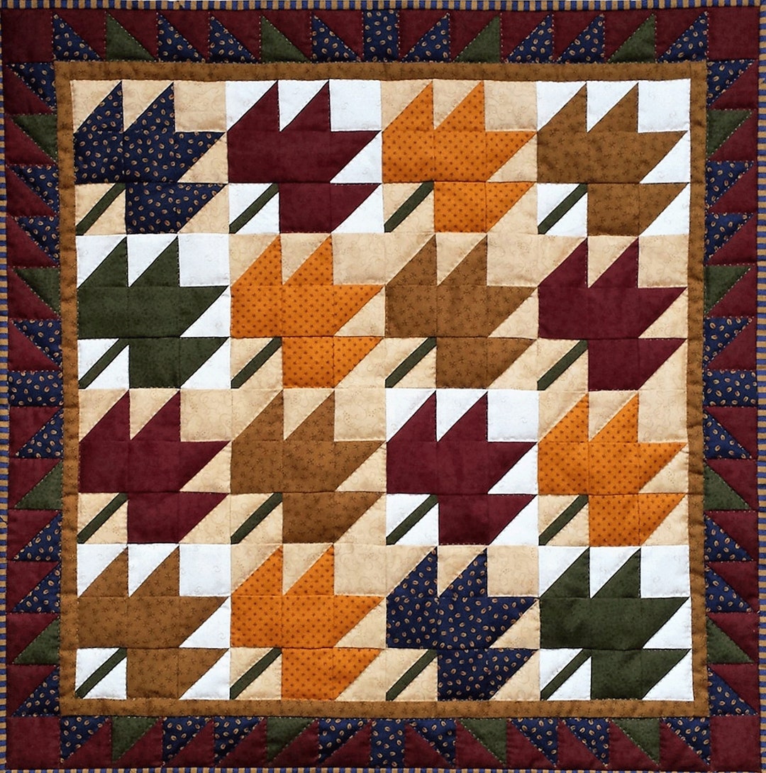 Leaves Quilt Kit | Wool Felt Wall Quilt Kit | Fall-themed Wall Decor ...