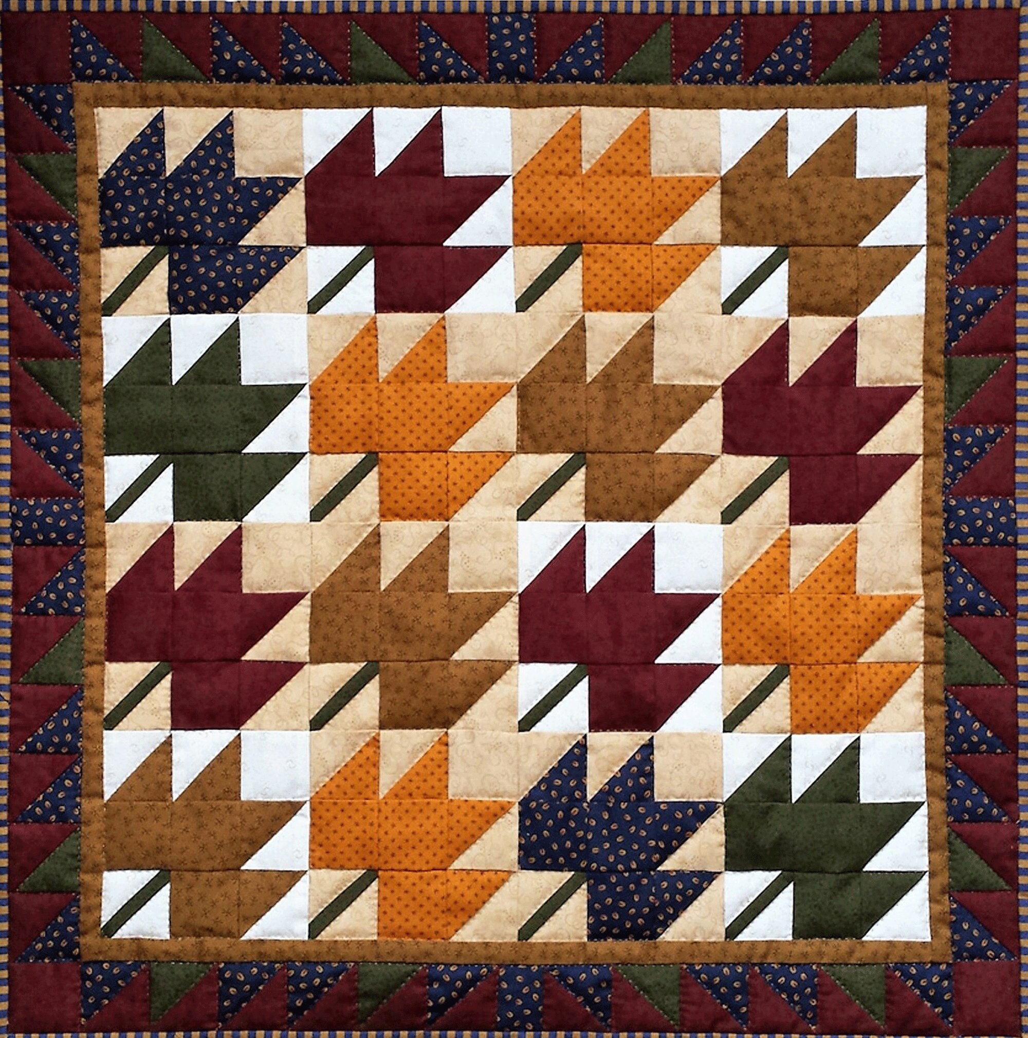 Leaves Quilt Pattern by Rachel's of Greenfield | Colorful Leaves Wall ...