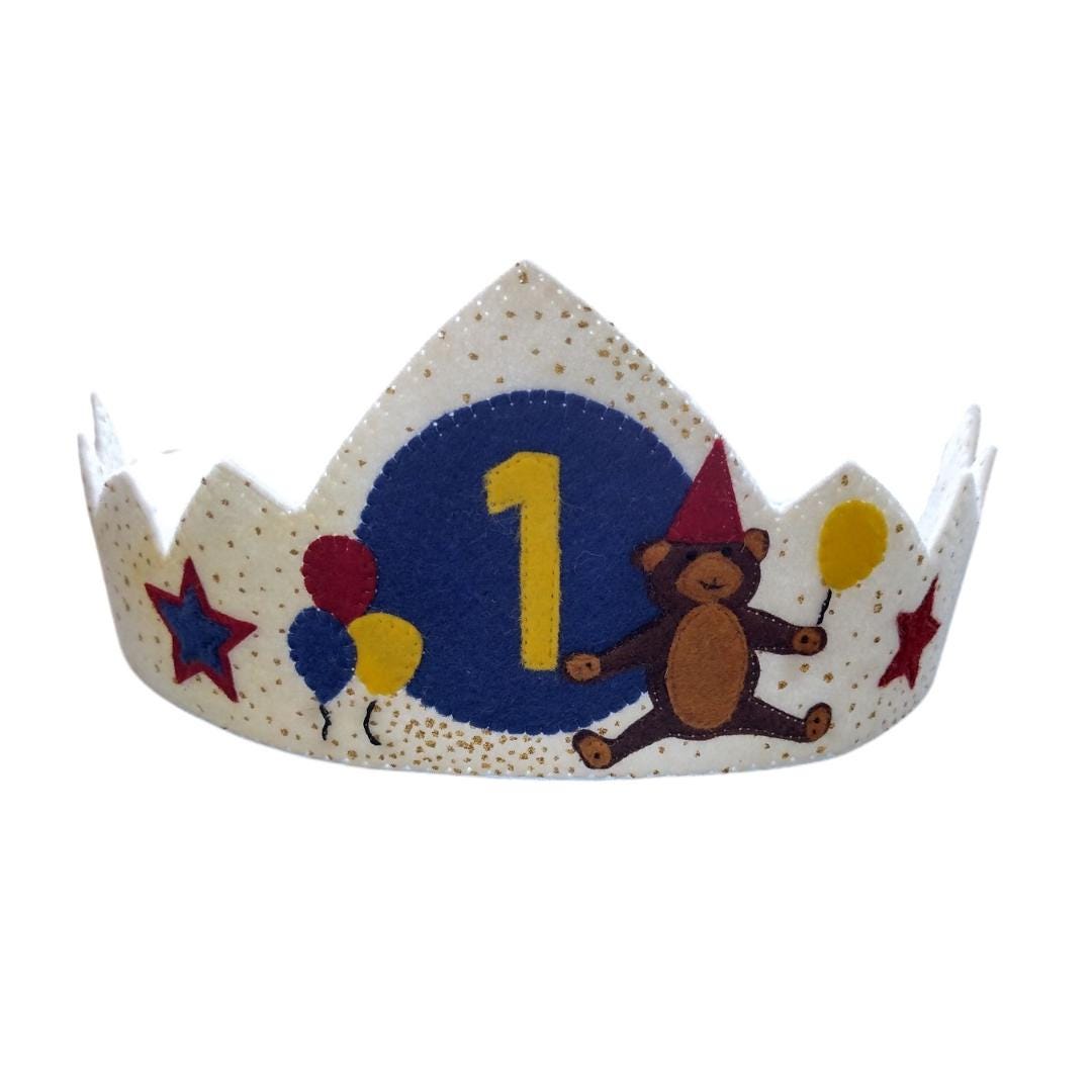 Teddy Bear Birthday Crown Pattern | Charming Birthday Crafts | DIY Felt ...