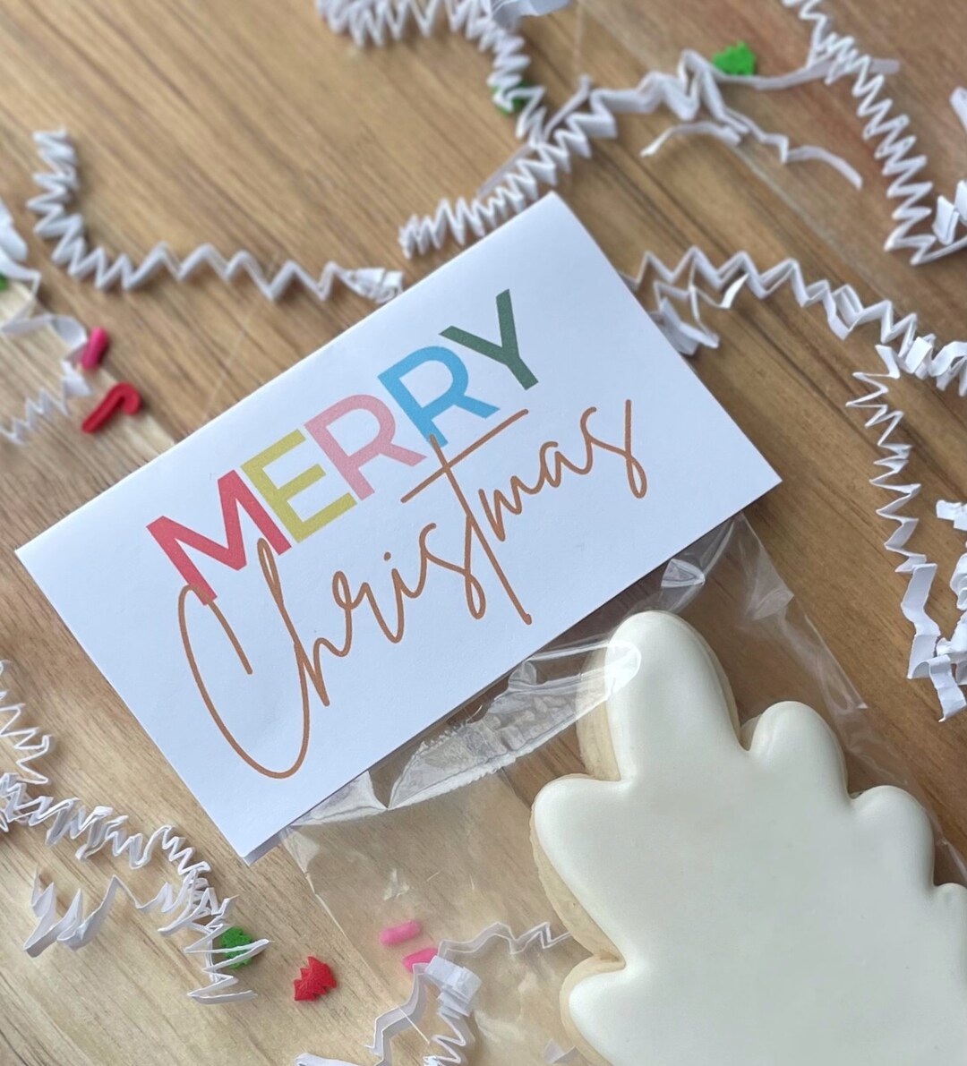 Printable Merry Christmas Bag Toppers: Cookie Favor Tags (digital ...