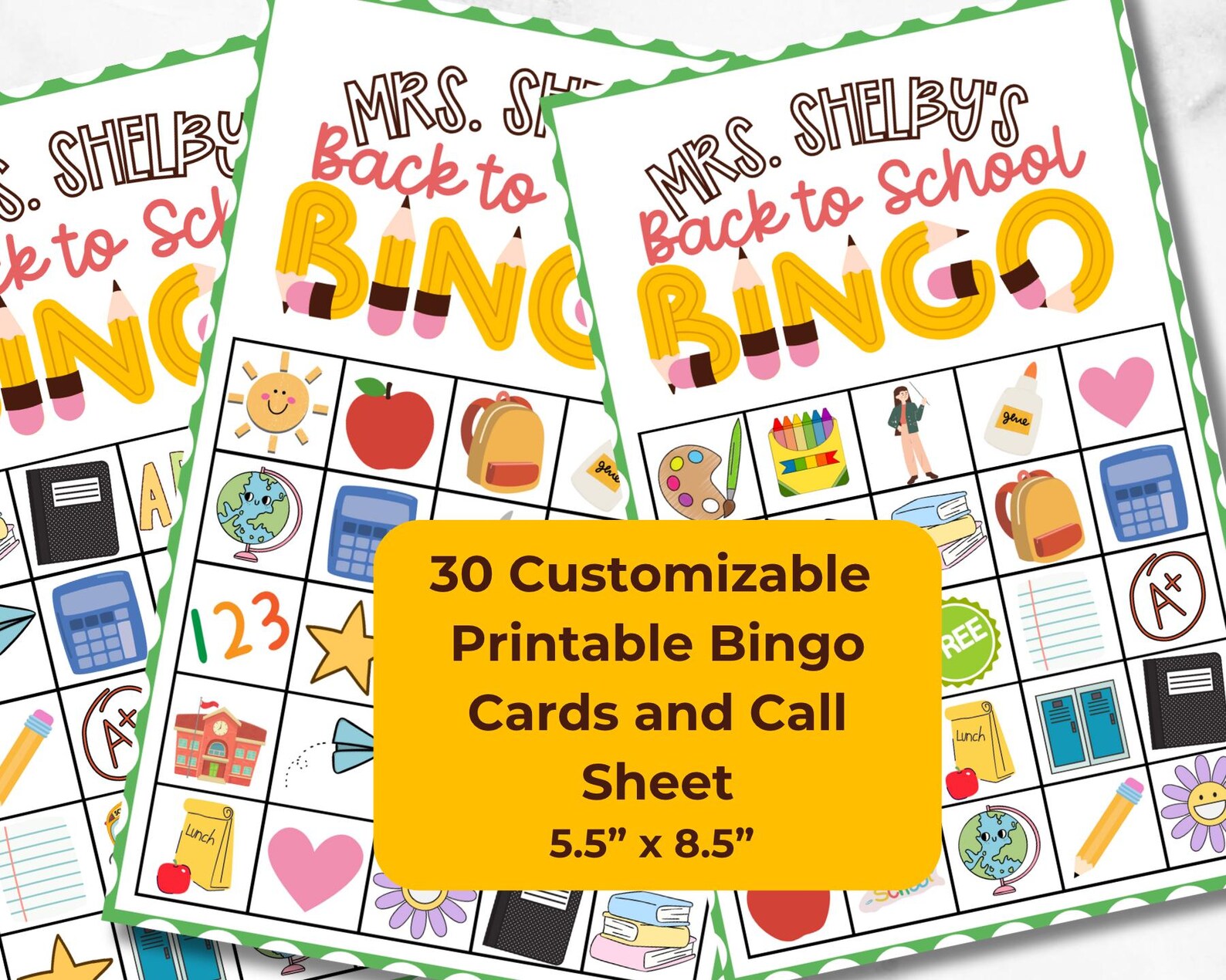 Customizable Back-to-school Bingo Game: Printable Classroom Activity ...