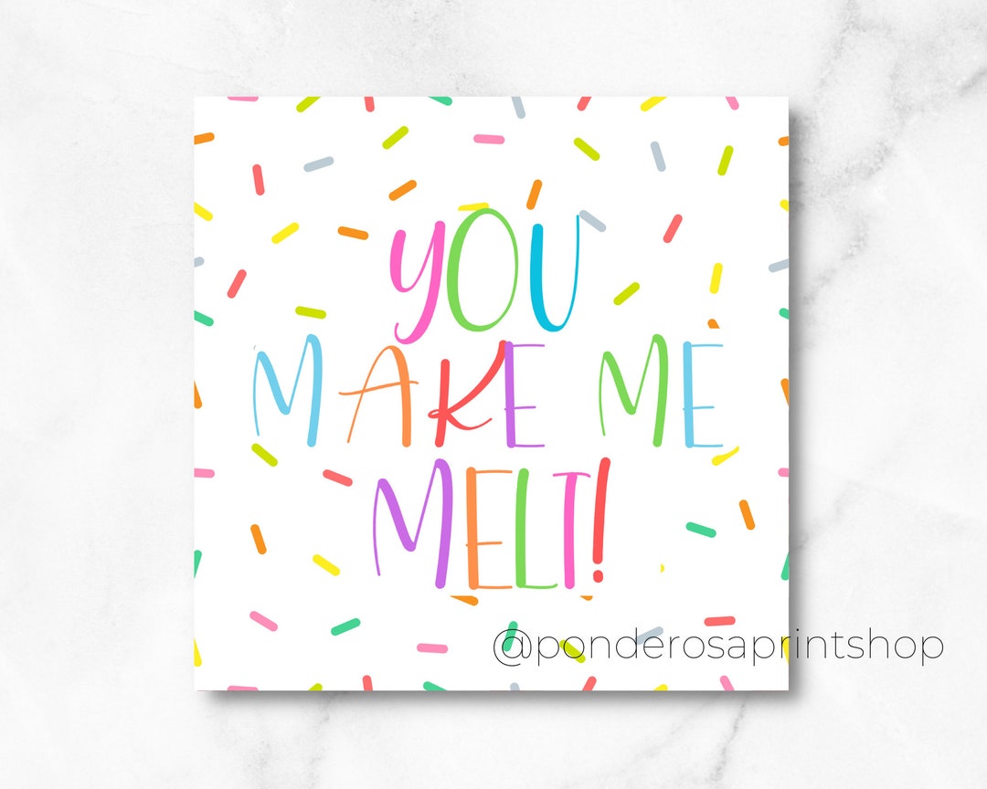 You Make Me Melt Ice Cream Cone Pun Valentine's Day Cookie Tag, 2.5 ...