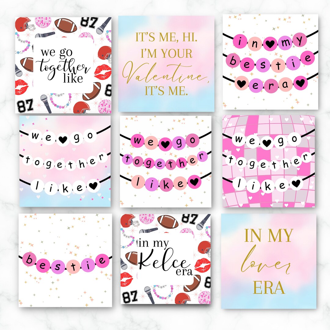 Bundle 9 Tags, Printable Taylor Swift Valentines Print, We Go Together ...