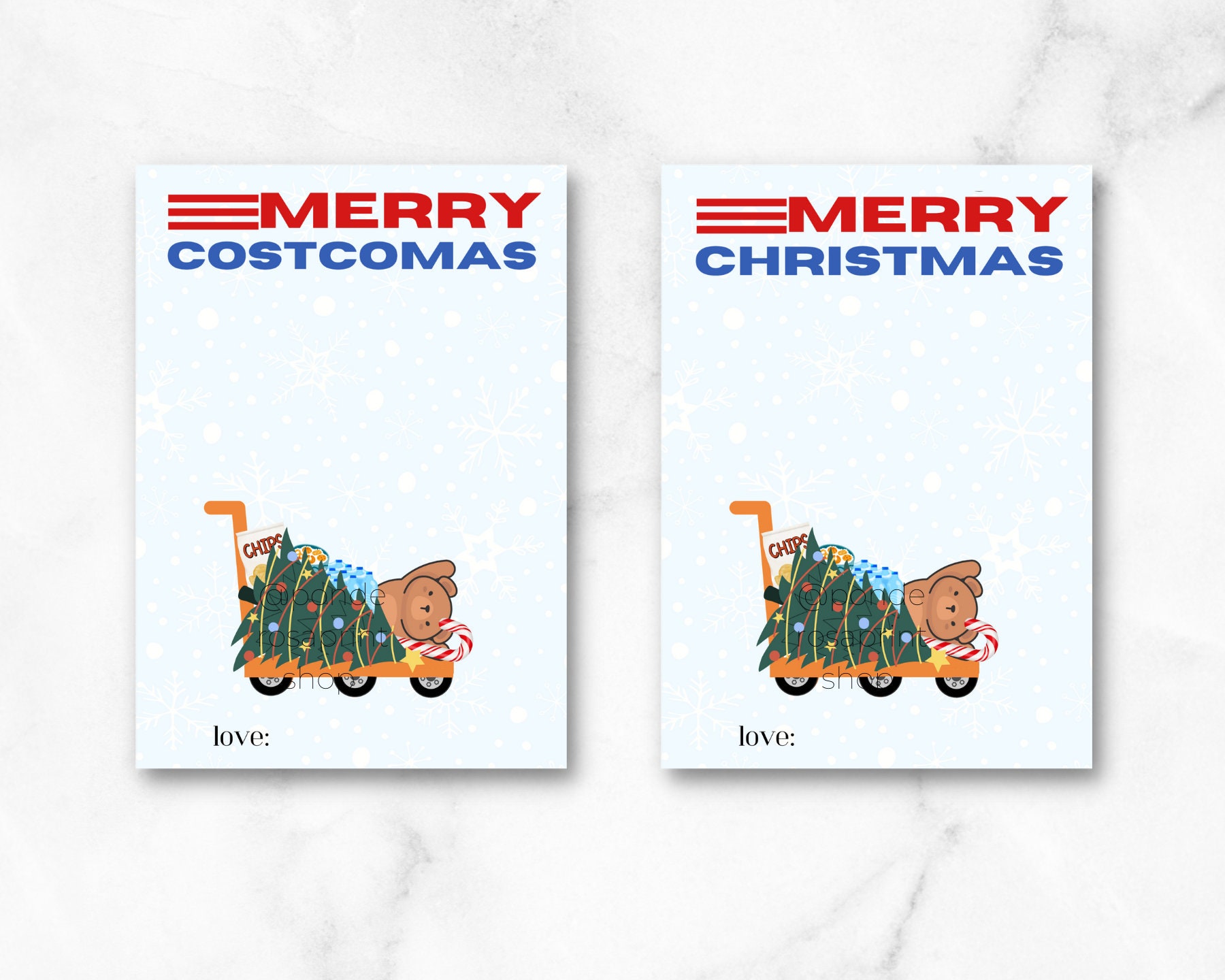Printable Christmas Gift Card Holders, Cookie Backer Cards (PDF) - Etsy