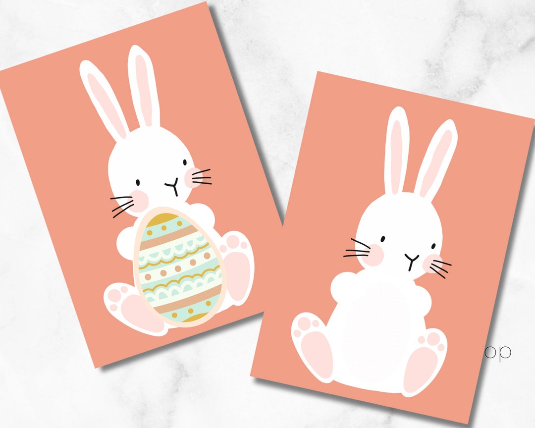 Easter Bunny Cookie Card: Printable Easter Egg Tag (digital) - Etsy
