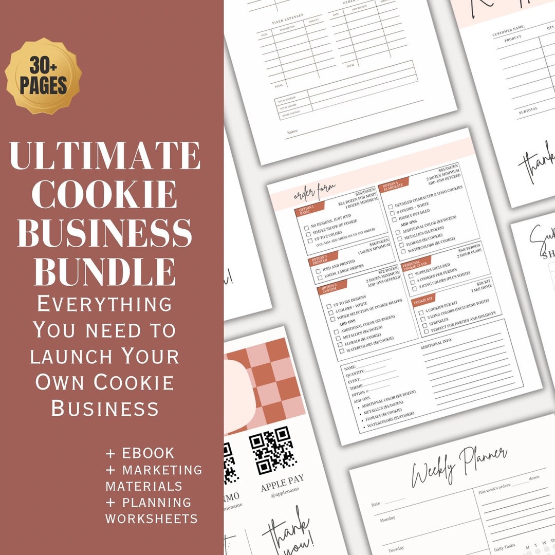 Cookie Business Planner, Bakery Business Plan, Bakery Invoice Templates ...