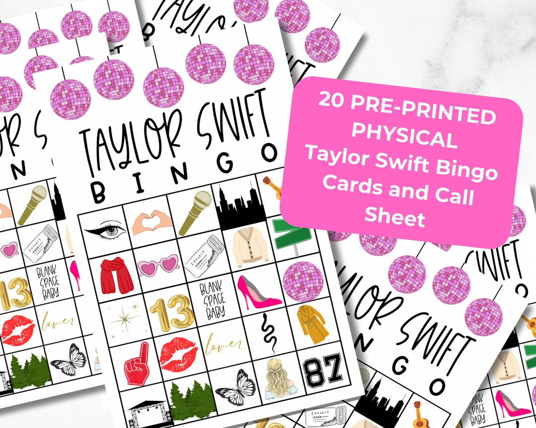 PRE-PRINTED Taylor Swift Bingo, Bingo Cards for Taylor Swift Party ...