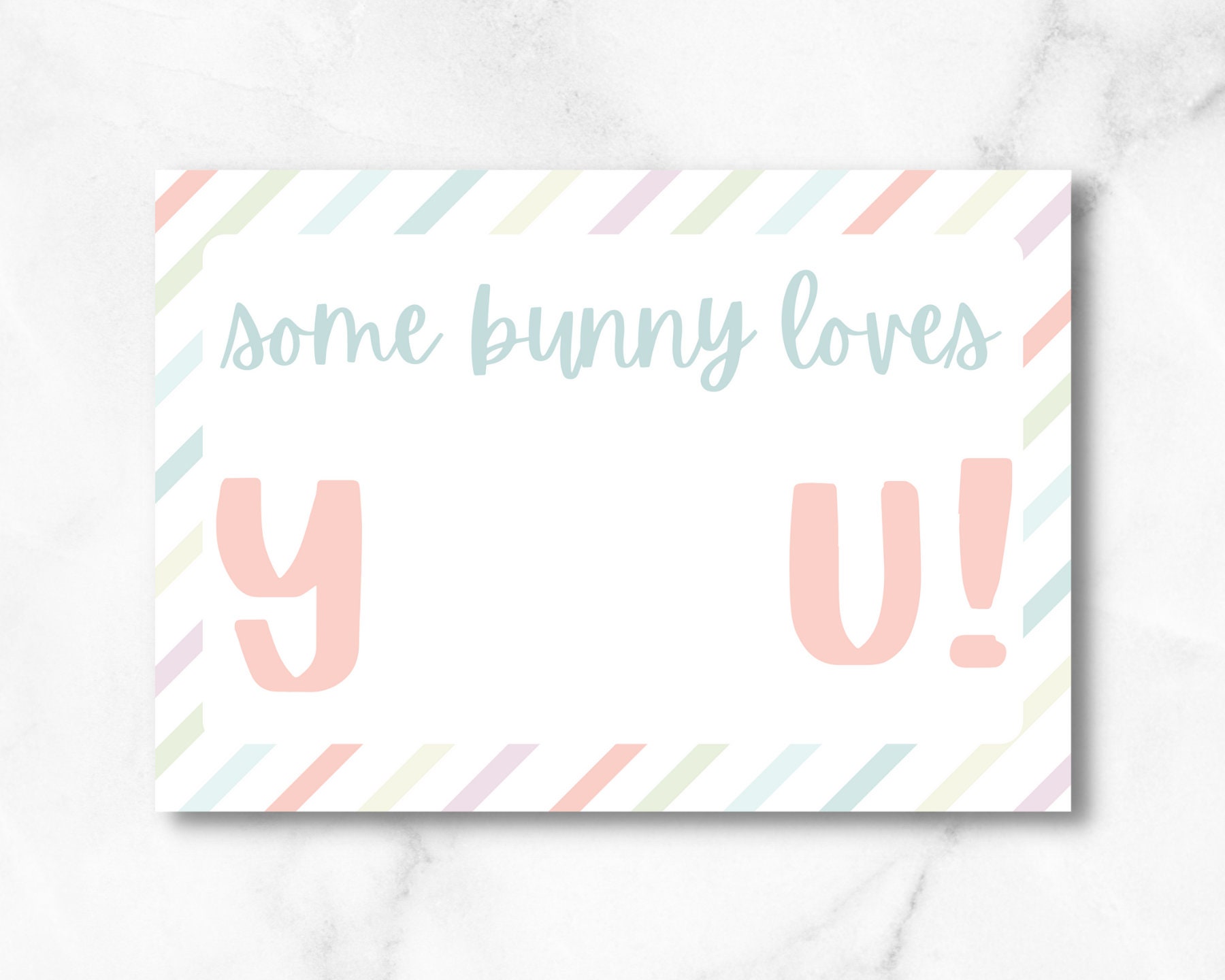 Some Bunny Loves You Card Printable 3.5 by 5, Digital Print, Cookie Tag ...