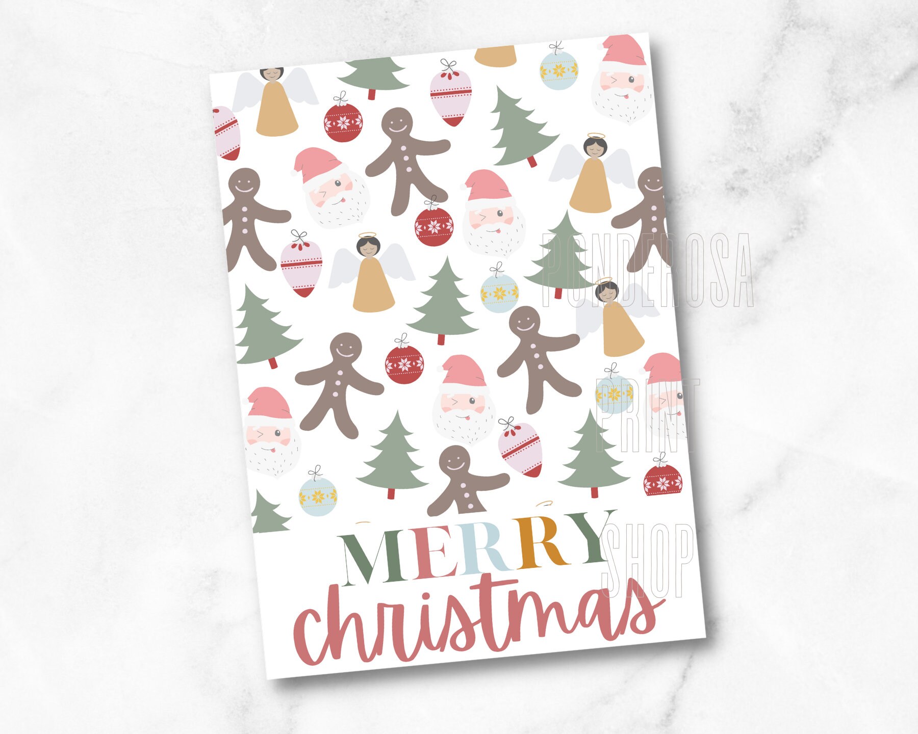 Christmas Cookie Card Printable: Santa, Gingerbread (digital Download ...