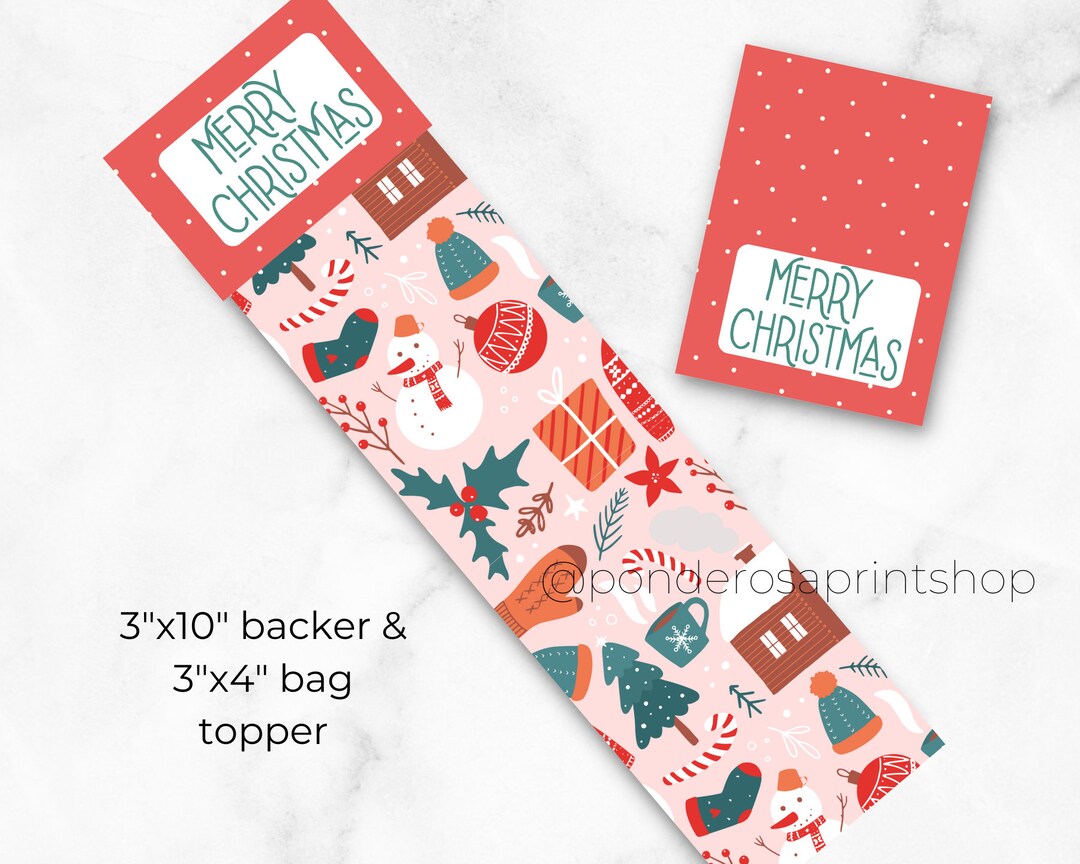 Christmas Cookie Card Printable: 3x10 Backer & 3x4 Topper (digital ...