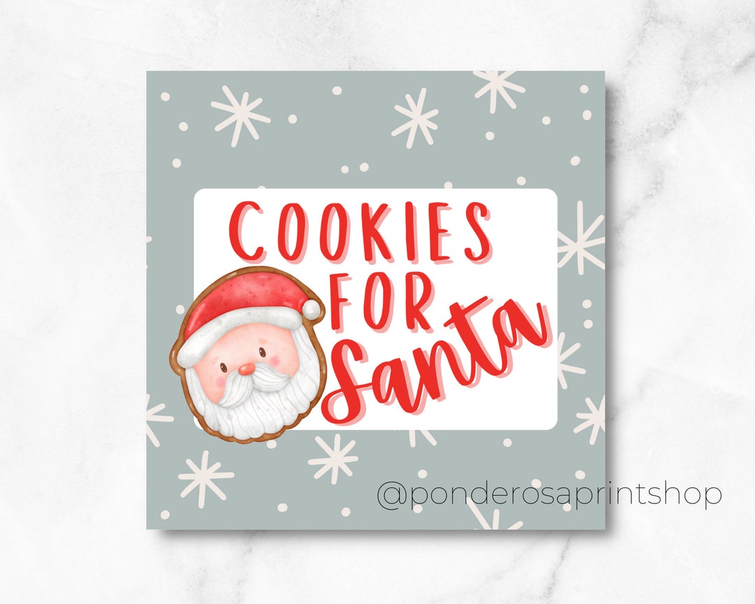Cookies for Santa Tag: Printable Christmas Cookie Label (digital ...