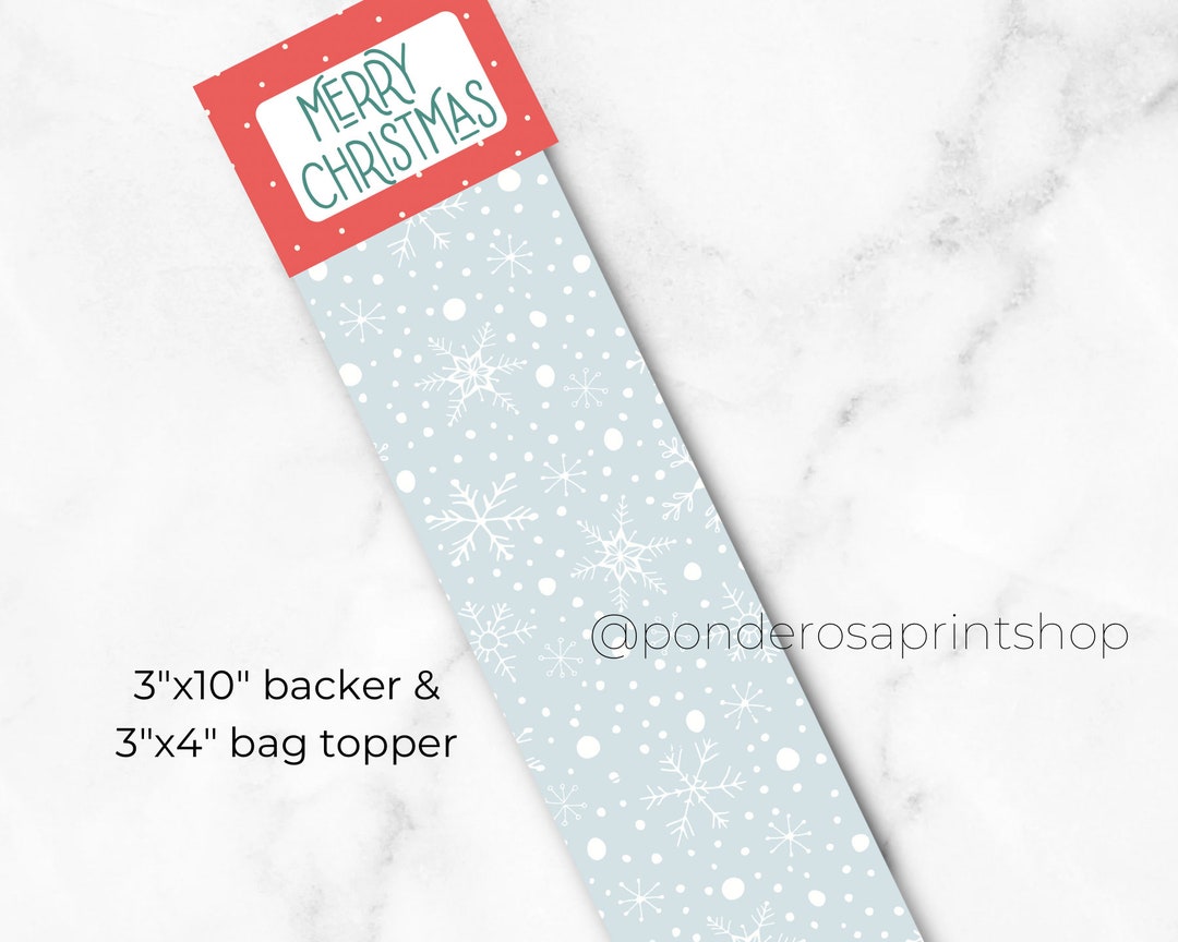 Christmas Printable Cookie Backer and Topper, 3x10 & 3 X 4 Merry ...