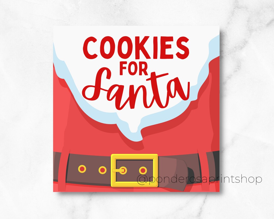 Cookies for Santa Tag: Printable Christmas Cookie Tag (PDF) - Etsy