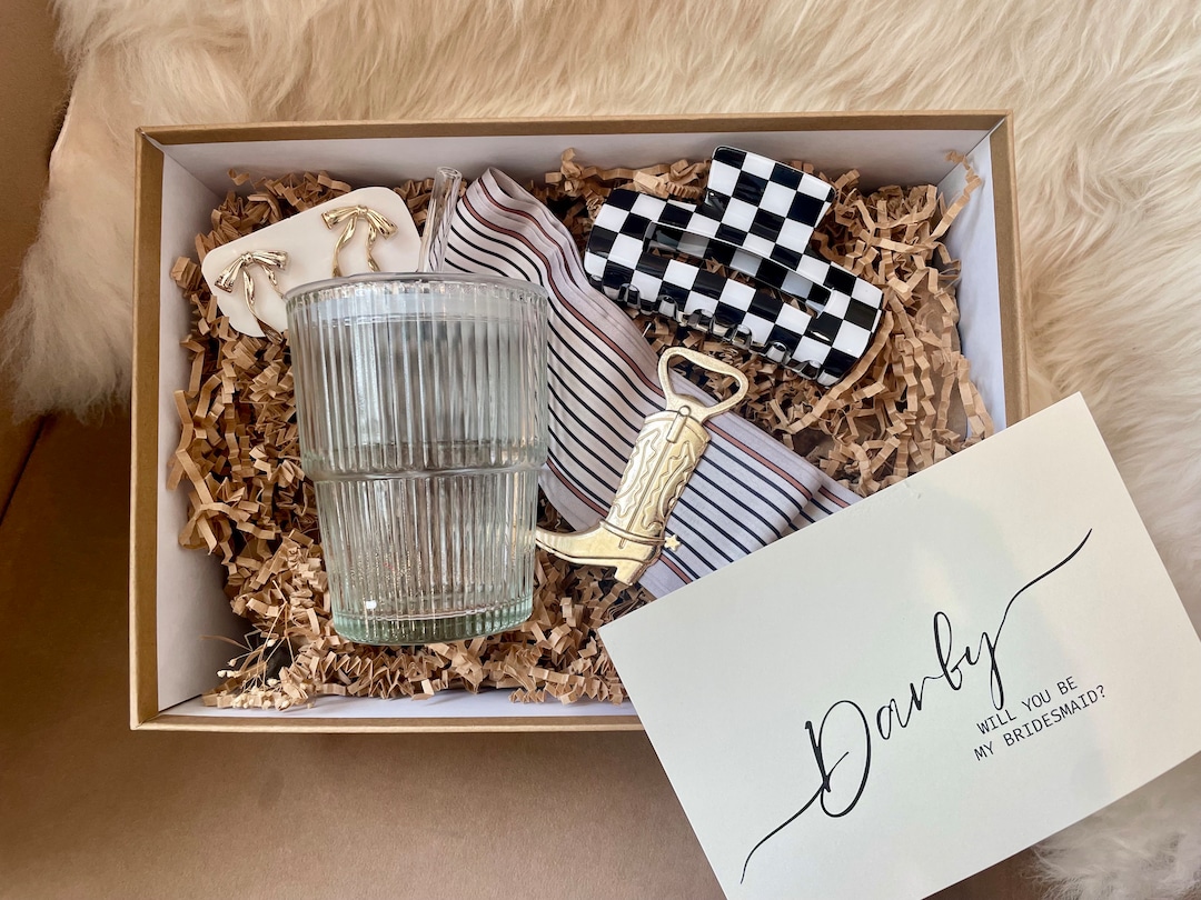 Retro Cowgirl Bridesmaid Proposal Gift Box: Western Bachelorette Favors ...