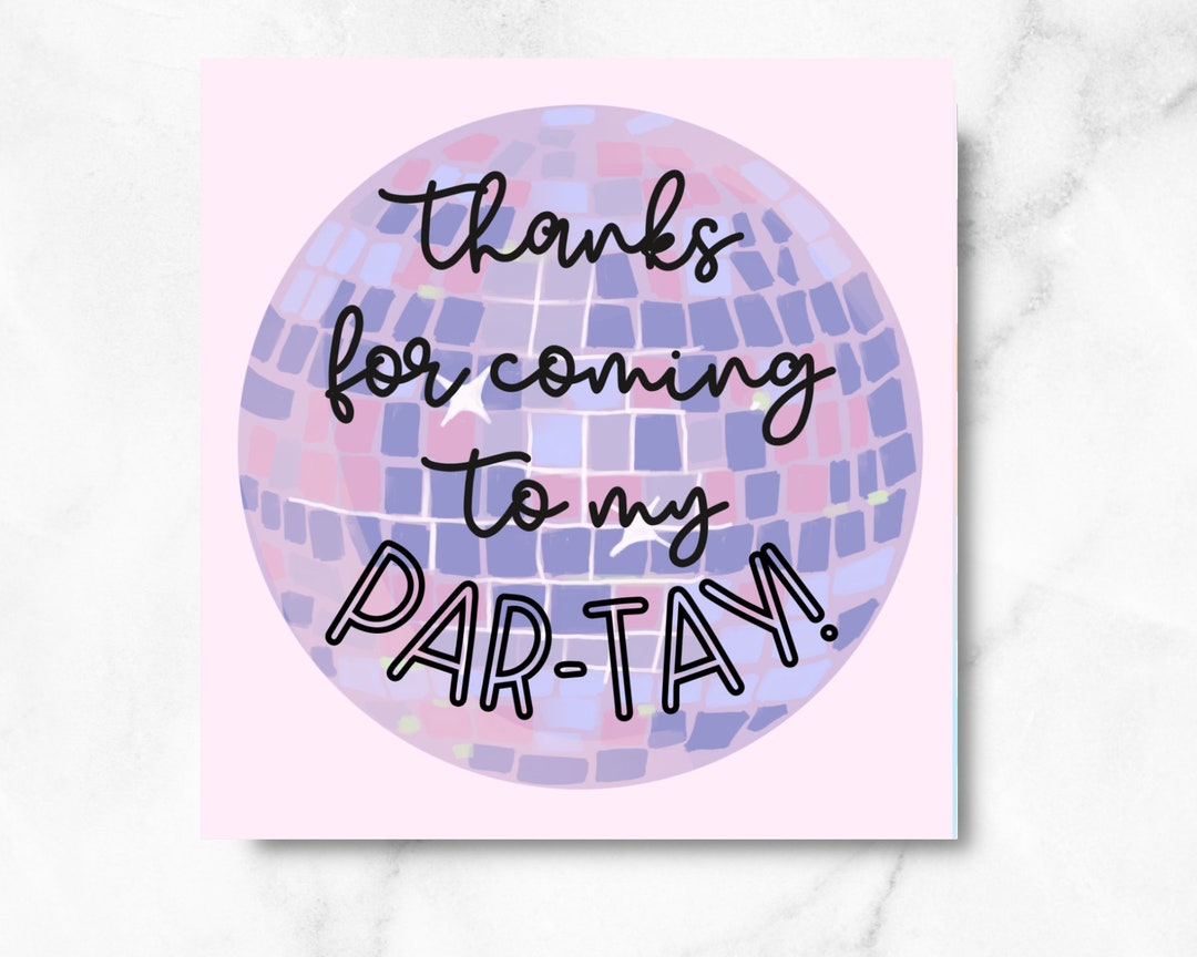 Party Favor Printable, Thank You Card for Birthday Party, Party Favor ...