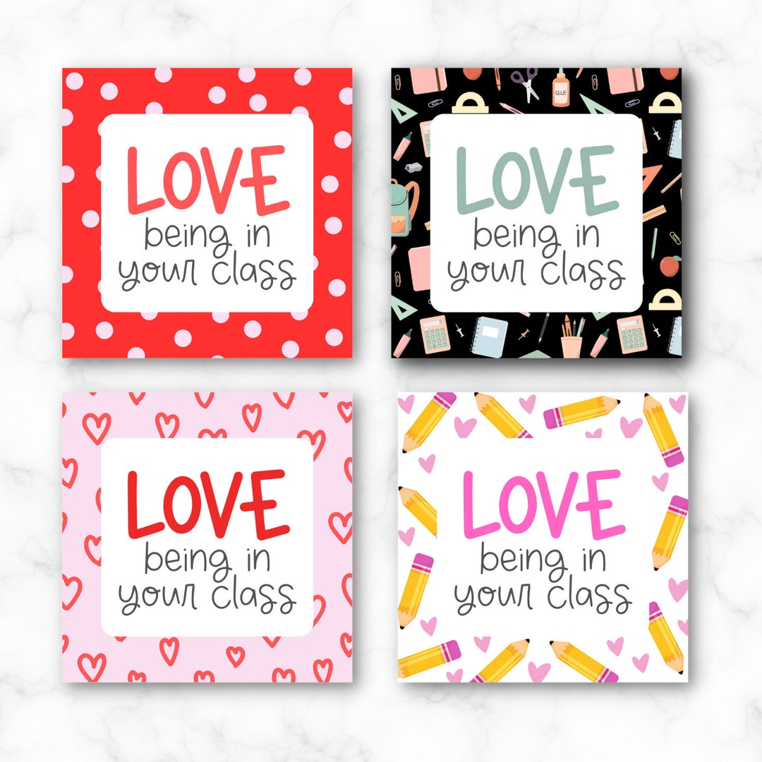Printable Teacher Valentines Print, Love Being in Class, Valentine's ...