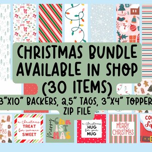 Printable Merry Christmas Bag Toppers: Cookie Favor Tags (digital ...