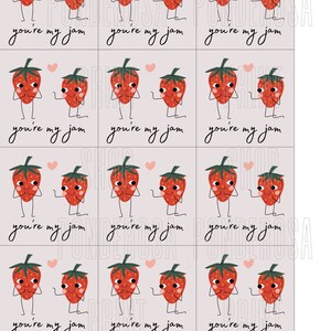 You're My Jam Punny Valentine's Day Cookie Tag, 2.5 Inches, Printable ...