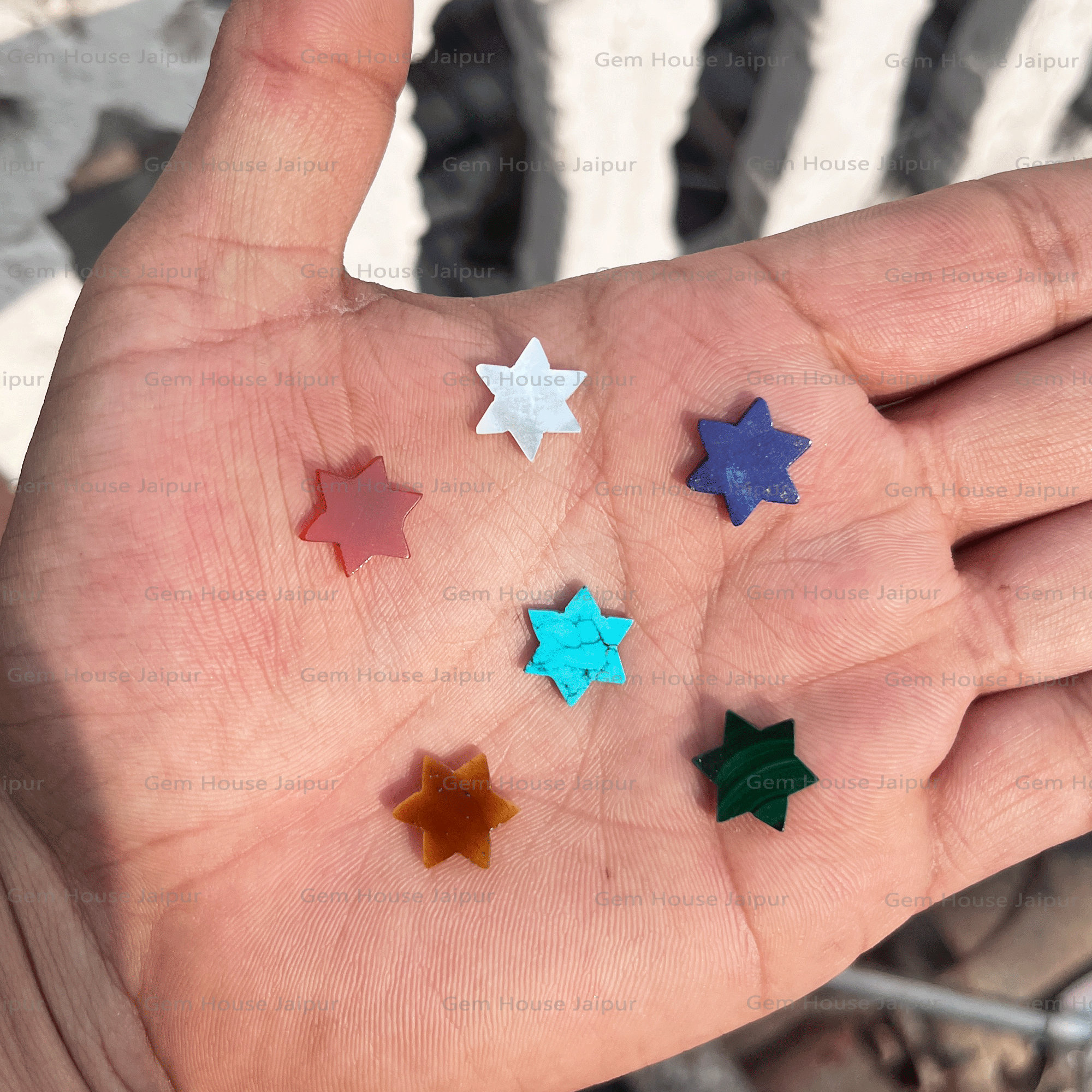 Natural Star Shape Flat Gemstones for Jewelry Making, Lapis Lazuli ...