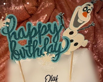 Olaf Happy Birthday Cake Topper - Etsy