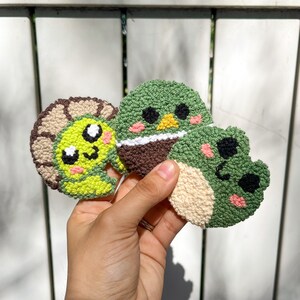 Sea Turtle Punch Needle Car Coasters Turtle Tufted Rug Car Coasters Car ...