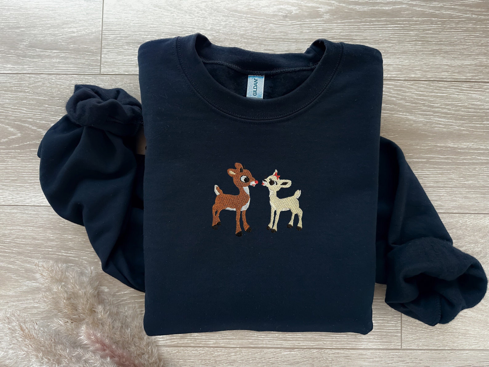 Rudolph Embroidered Christmas Sweater | Vintage Christmas Movie ...