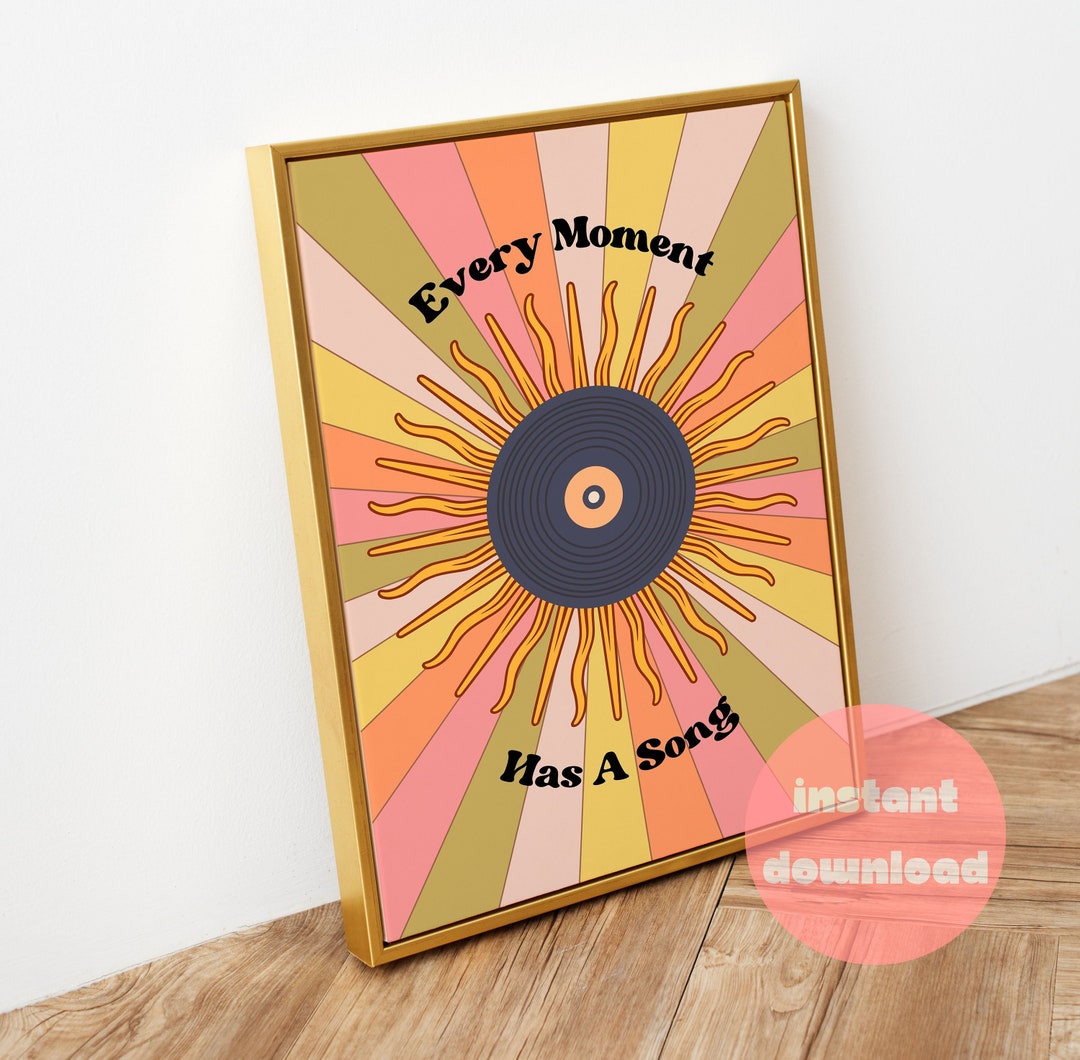 Retro Printable Wall Art | Boho Art Print | Instant Download Wall Decor ...
