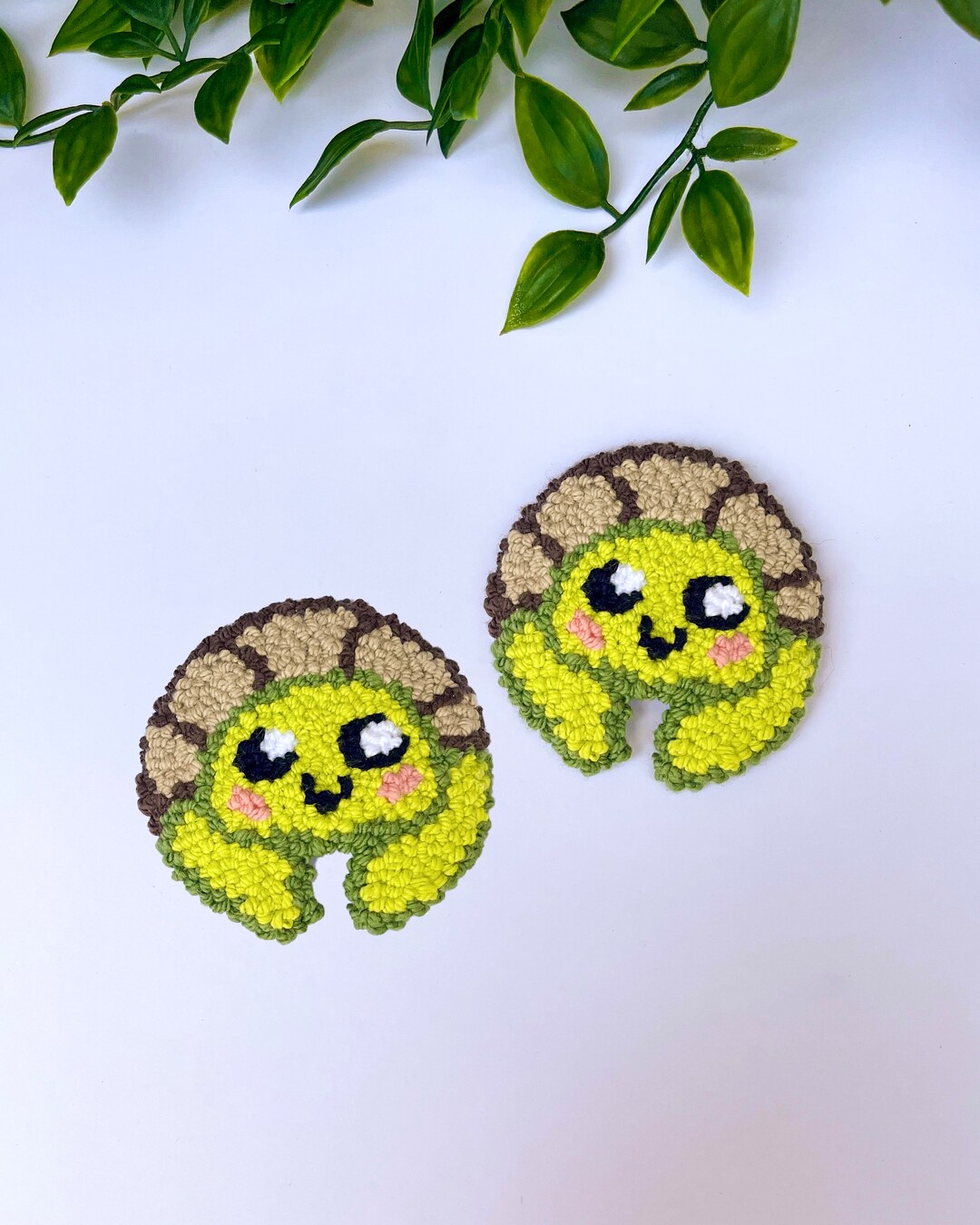 Sea Turtle Punch Needle Car Coasters Turtle Tufted Rug Car - Etsy