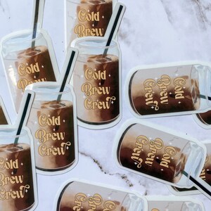 Cold Brew Coffee Sticker | Cold Brew Crew | Coffee Lover, Iced Coffee ...
