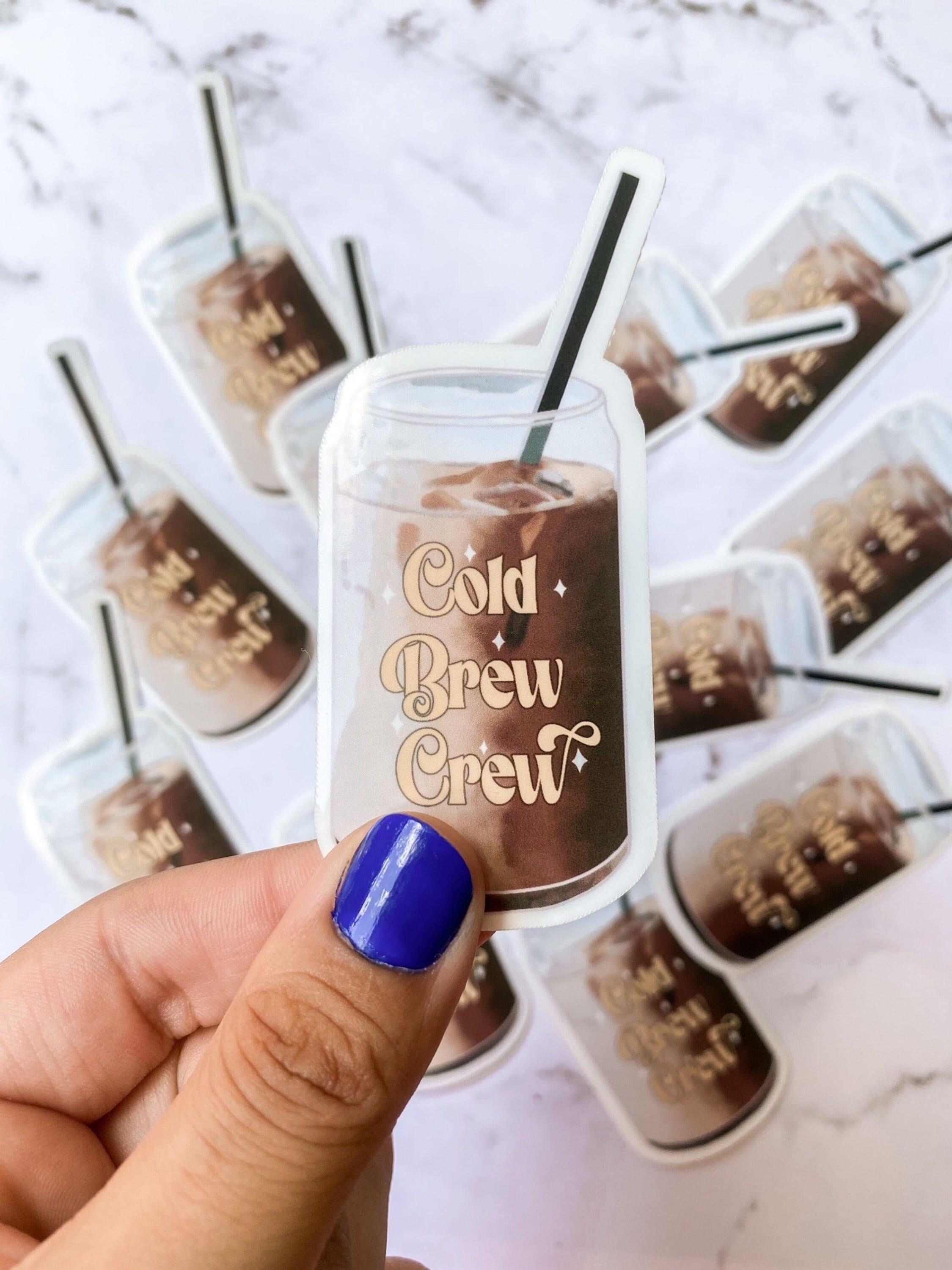 Cold Brew Coffee Sticker Cold Brew Crew Coffee Lover Iced - Etsy