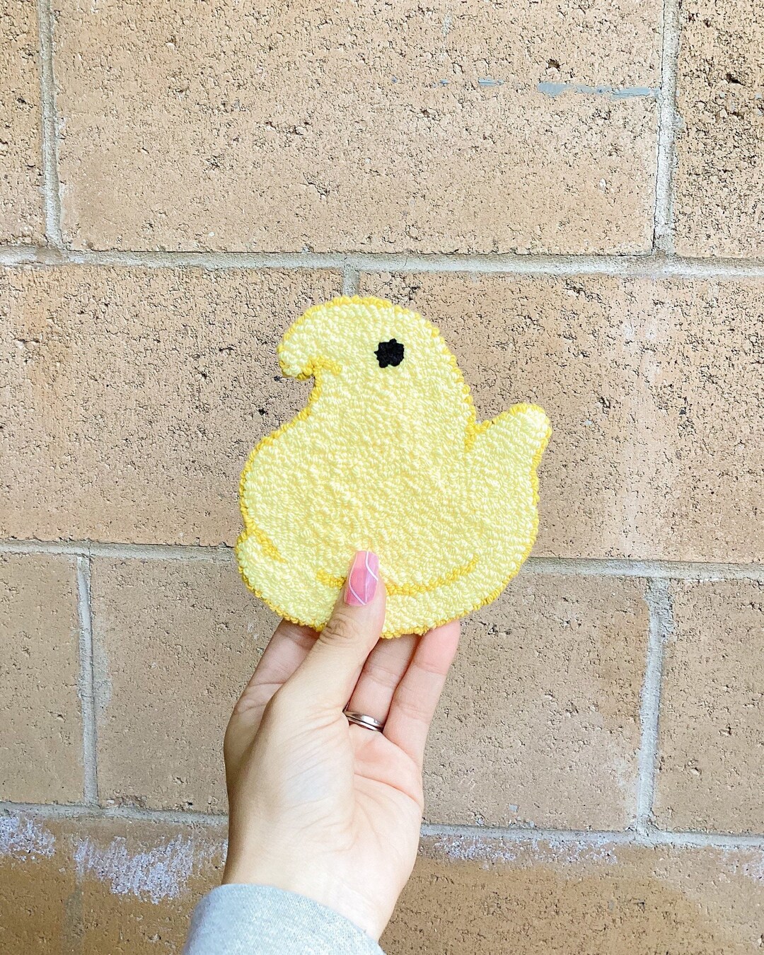 Peeps Marshmallow Punch Needle Coaster Easter Mug Rug Tufted Rug Drink ...