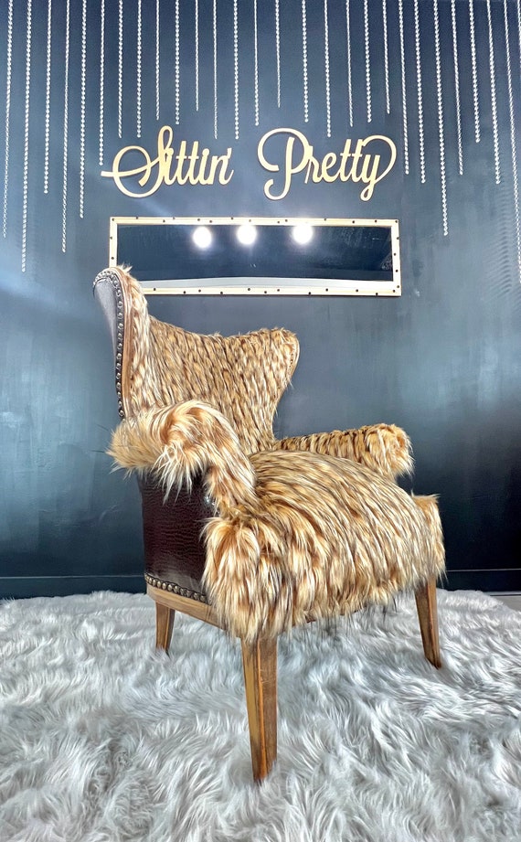 SOLD Wingback Birds of a Feather Accent Chair Brown Gold - Etsy