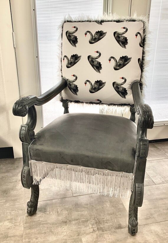 AVAILABLE Antique Chair Carved Wood Swans Dining Chair - Etsy AVAILABLE Antique Chair Carved Wood Swans Dining Chair - Etsy