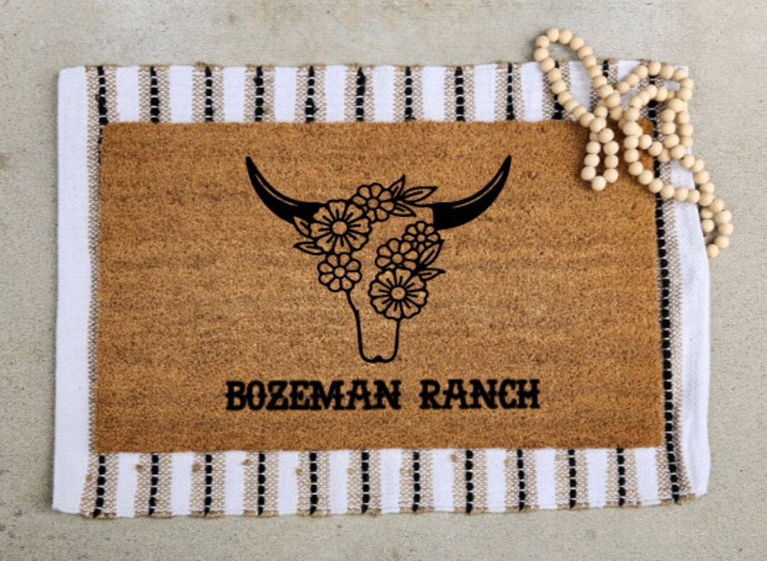 Cowgirl Doormat, Longhorn Welcome Mat, Western Ranch Personalized ...