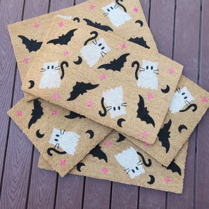 Cat Ghostie Doormat,cat Halloween Doormat, Feline Spooky Doormat, Cat ...