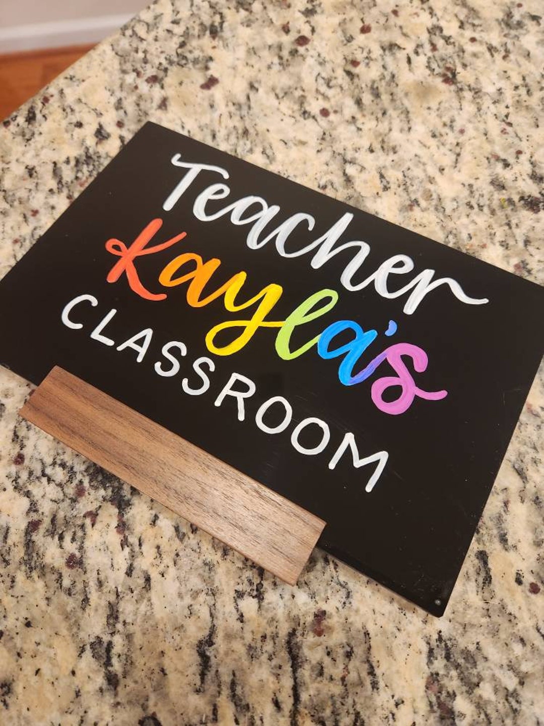 Custom Teacher Desk Sign, Teacher Appreciation Gift, Rainbow Teacher ...