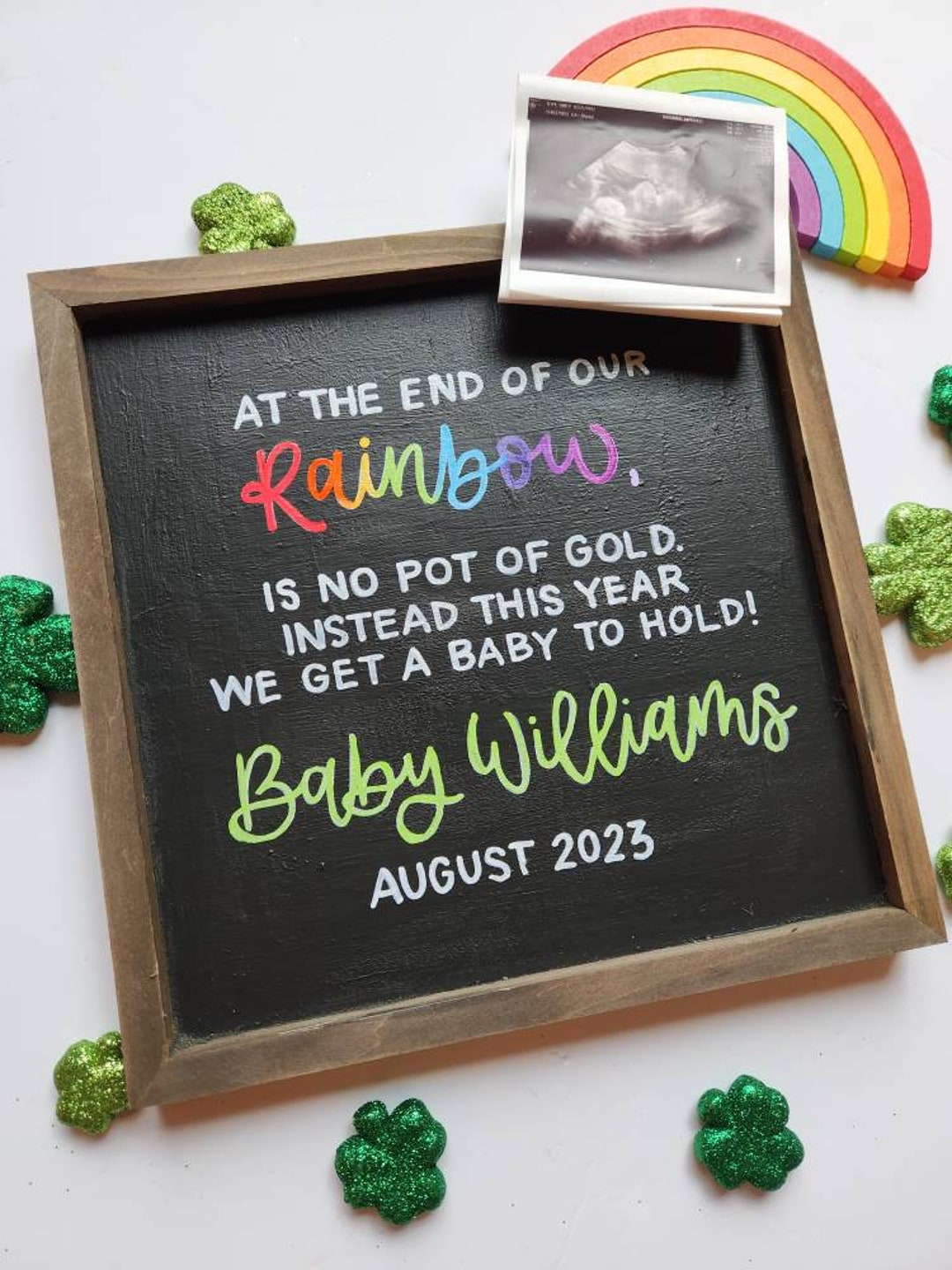 Rainbow Baby St Patrick's Day Pregnancy Announcement - Etsy
