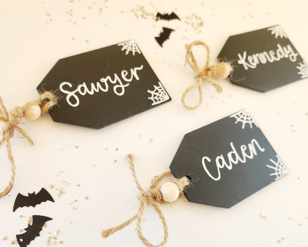 Handlettered Simple Boo Basket Tags, Spider Web Boo Basket Tag ...