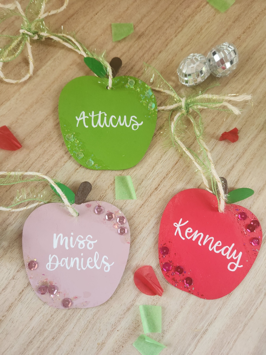 Personalized Apple Name Tag, Back to School Apple Tag, Teacher ...
