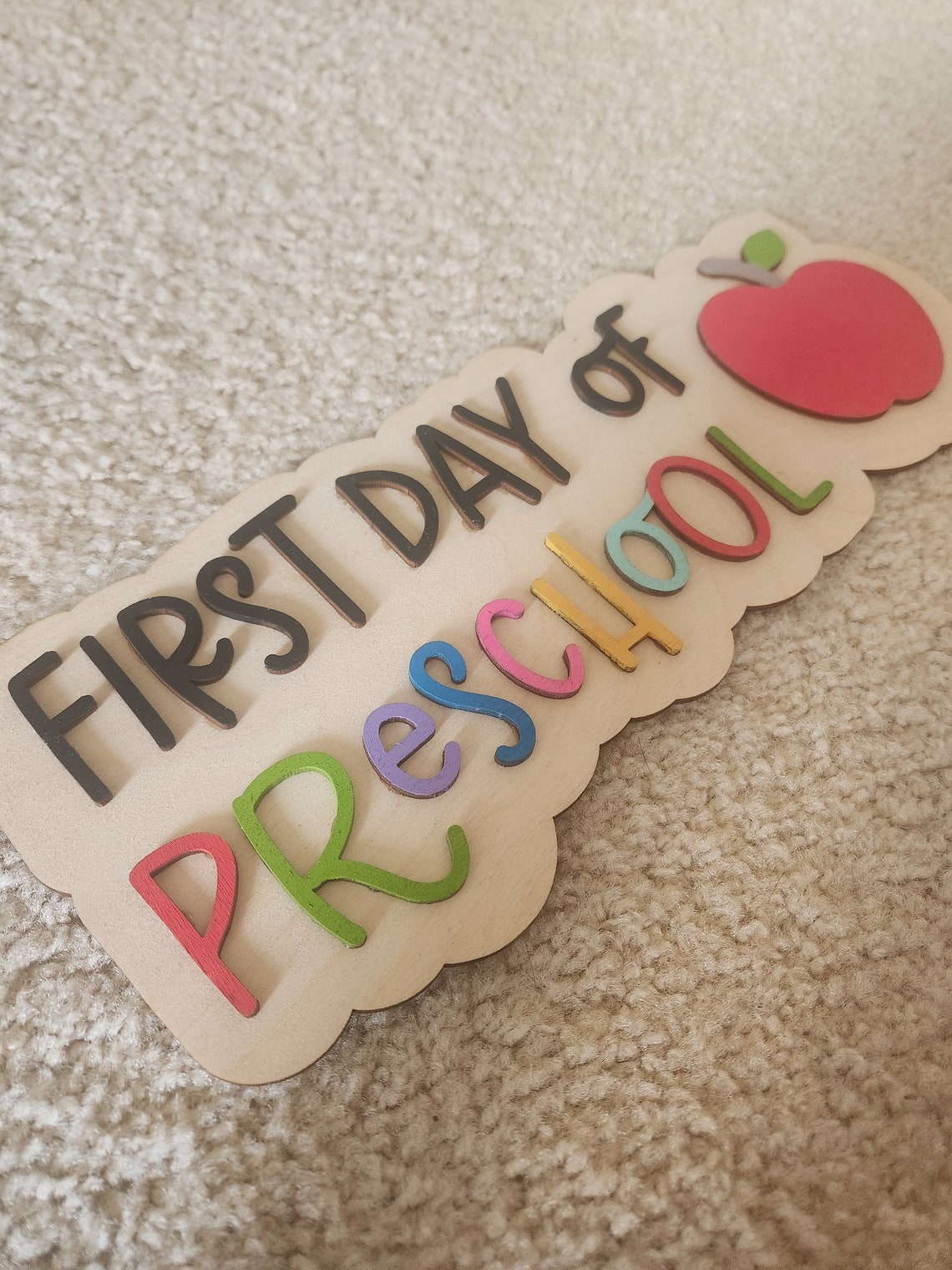 First Day of School Wood Sign, First Day of School Pennant Flag, Cute ...