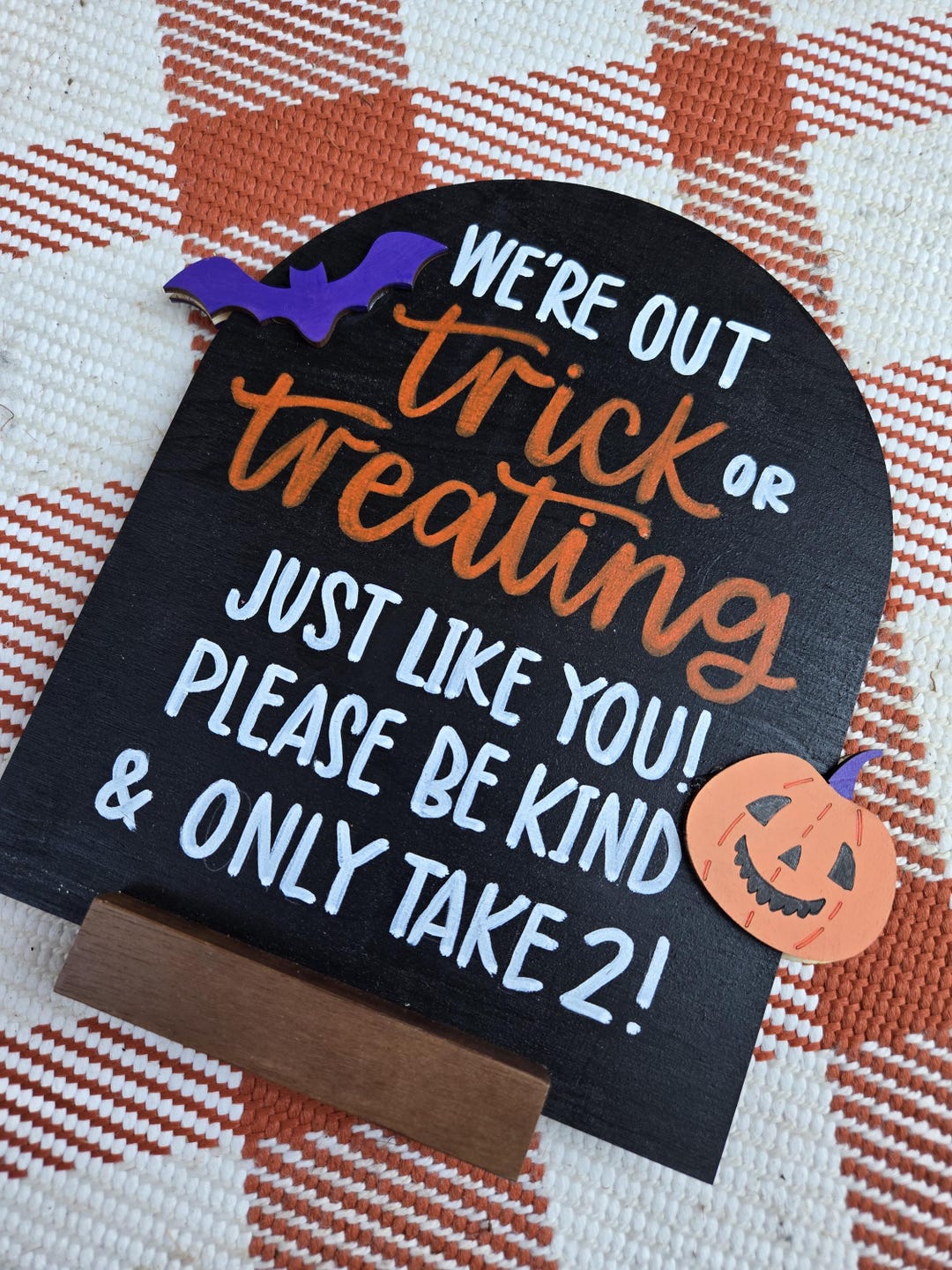 Out Trick or Treating Wood Sign, Handlettered Trick or Treat Sign ...