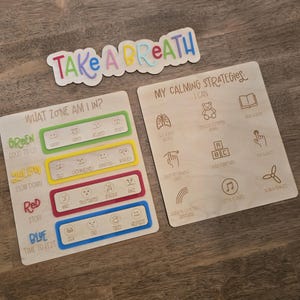 Calm Down Corner Sign Bundle, Take a Breath, What Zone Am I in Sign ...